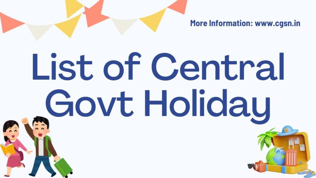 List of Central Govt Holiday 2026 PDF Download - CGSN OTT APP